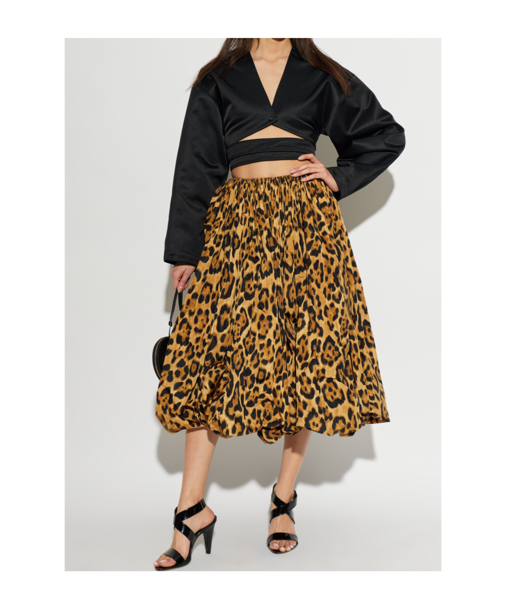 ALAÏA Alaia Gathered Animal-Pattern Skirt